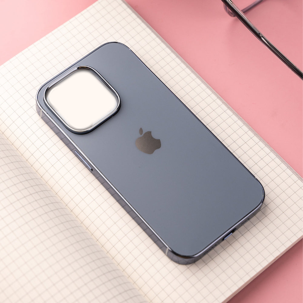 iPhone 14 ProMax Back Cover, Luxury Matte Silicone Case Chrome Sided ...